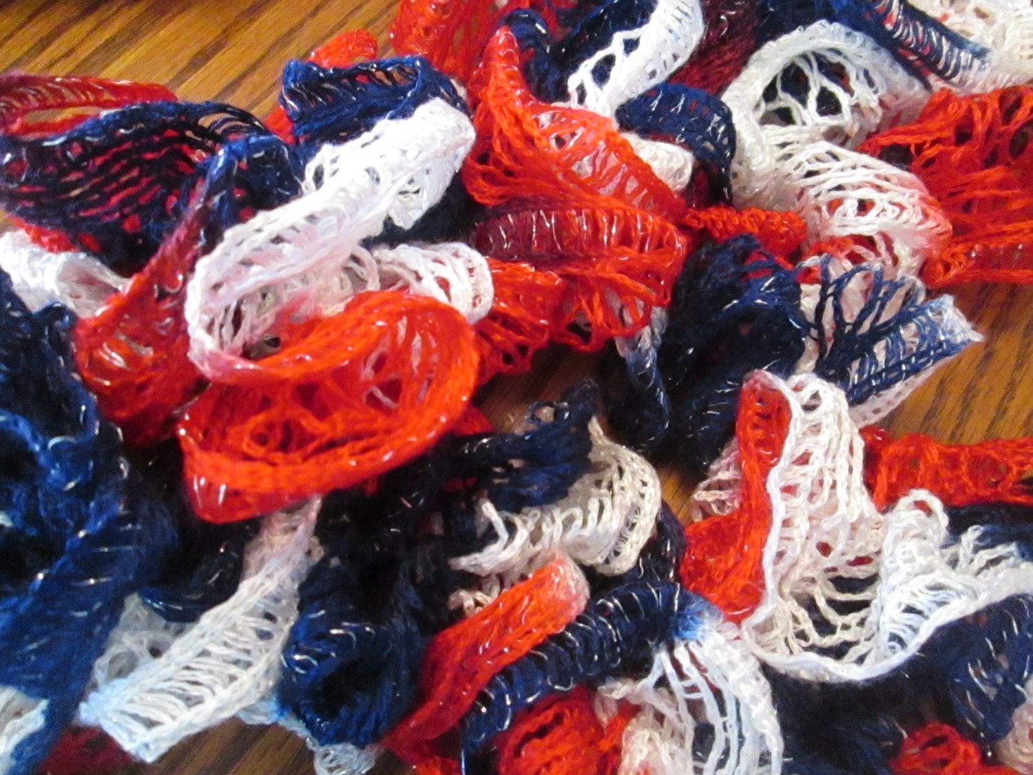 Red, White and Blue Ruffled Potato Chip Scarf - Etsy