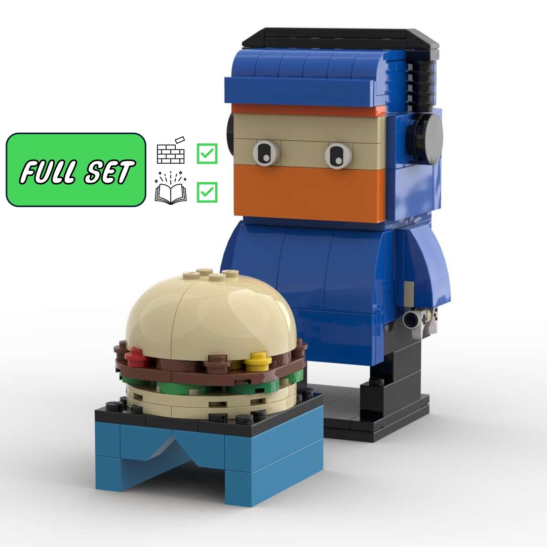 Caseoh LEGO Gamer Figure With Burger | Funny Gamer Gift, Custom LEGO ...