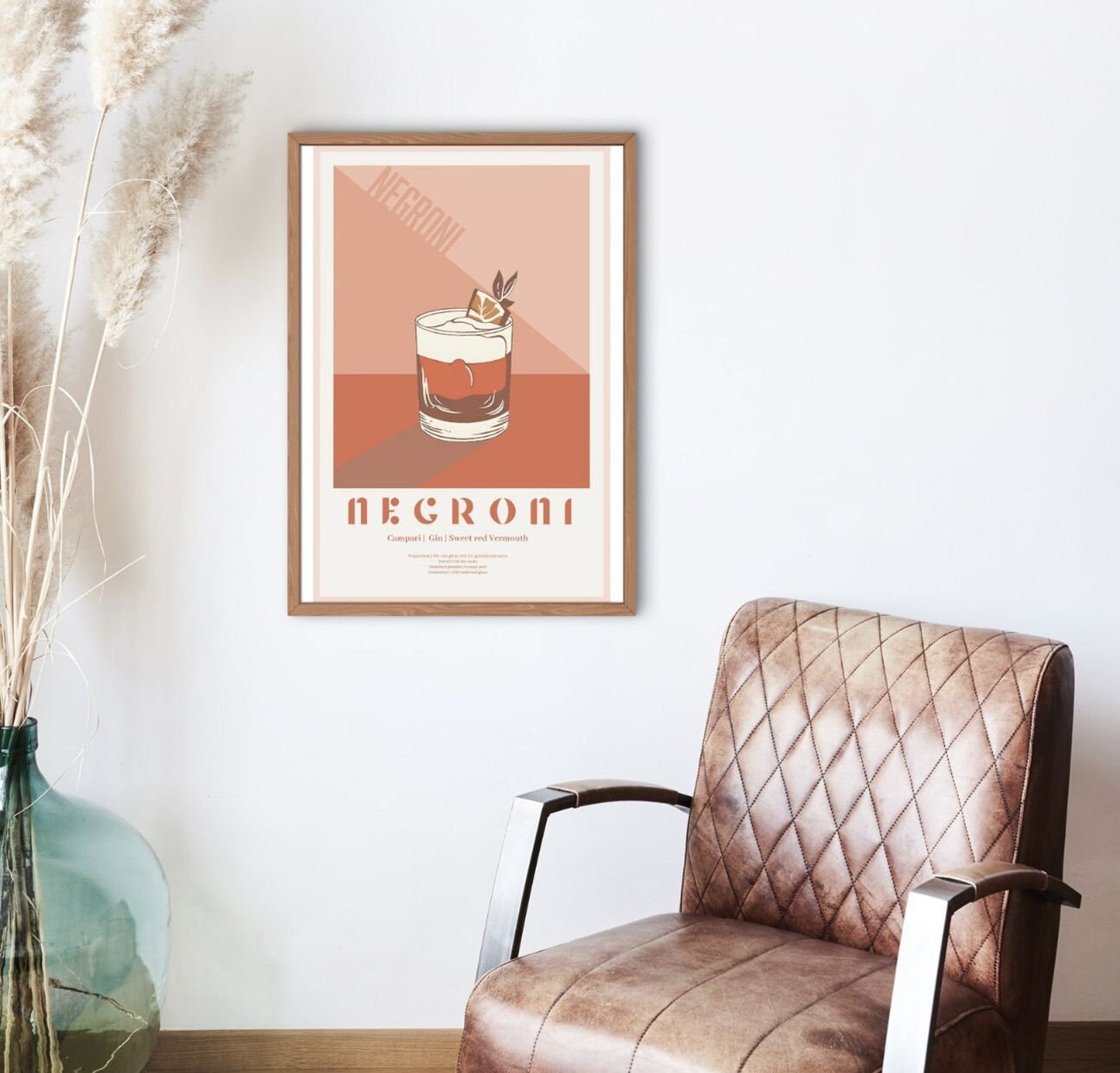 Vintage Cocktail Bar Poster | Negroni Cocktail Drink - Etsy