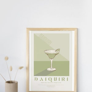 Vintage Cocktail Bar Poster | Daiquiri Cocktail Drink - Etsy
