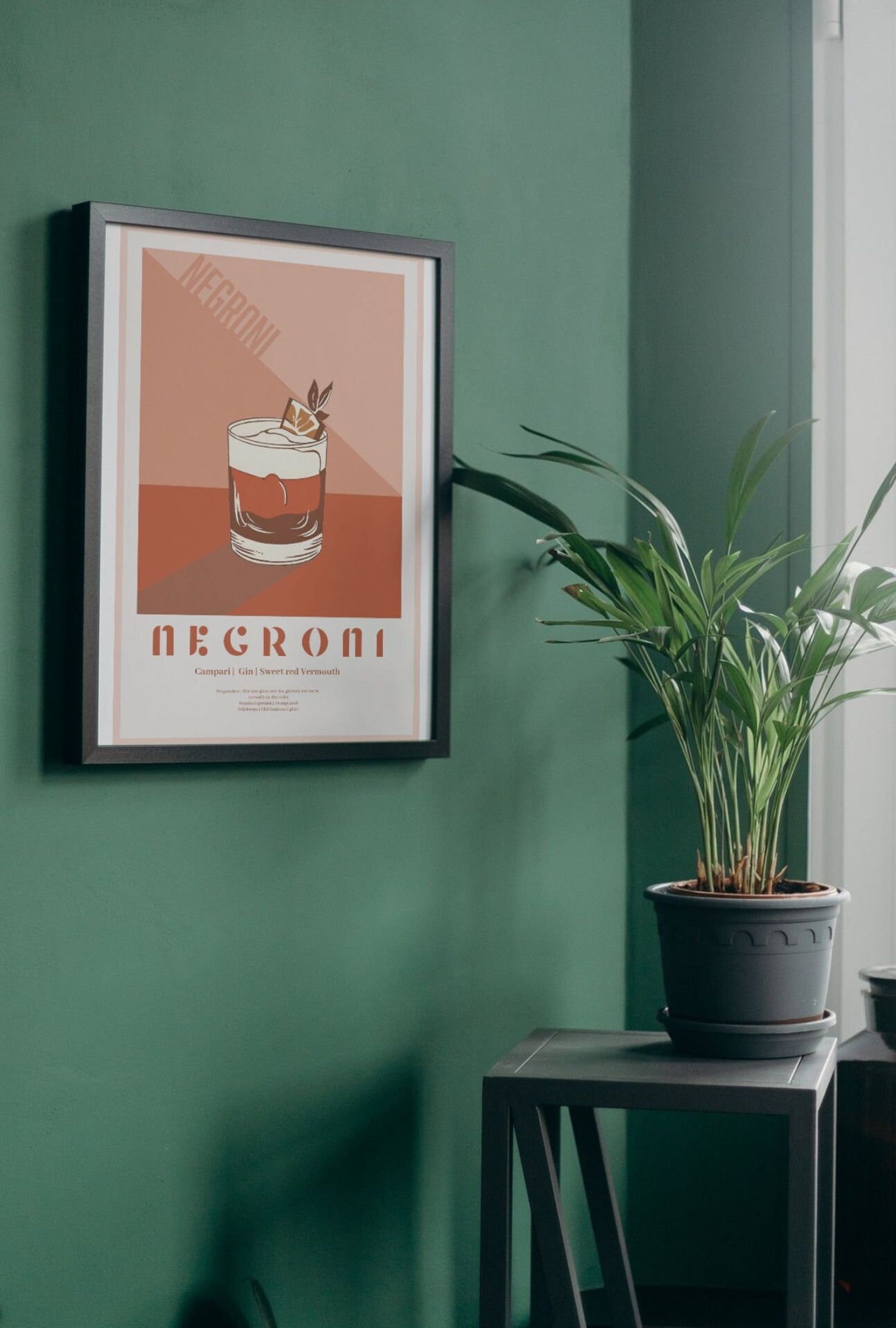 Vintage Cocktail Bar Poster | Negroni Cocktail Drink - Etsy