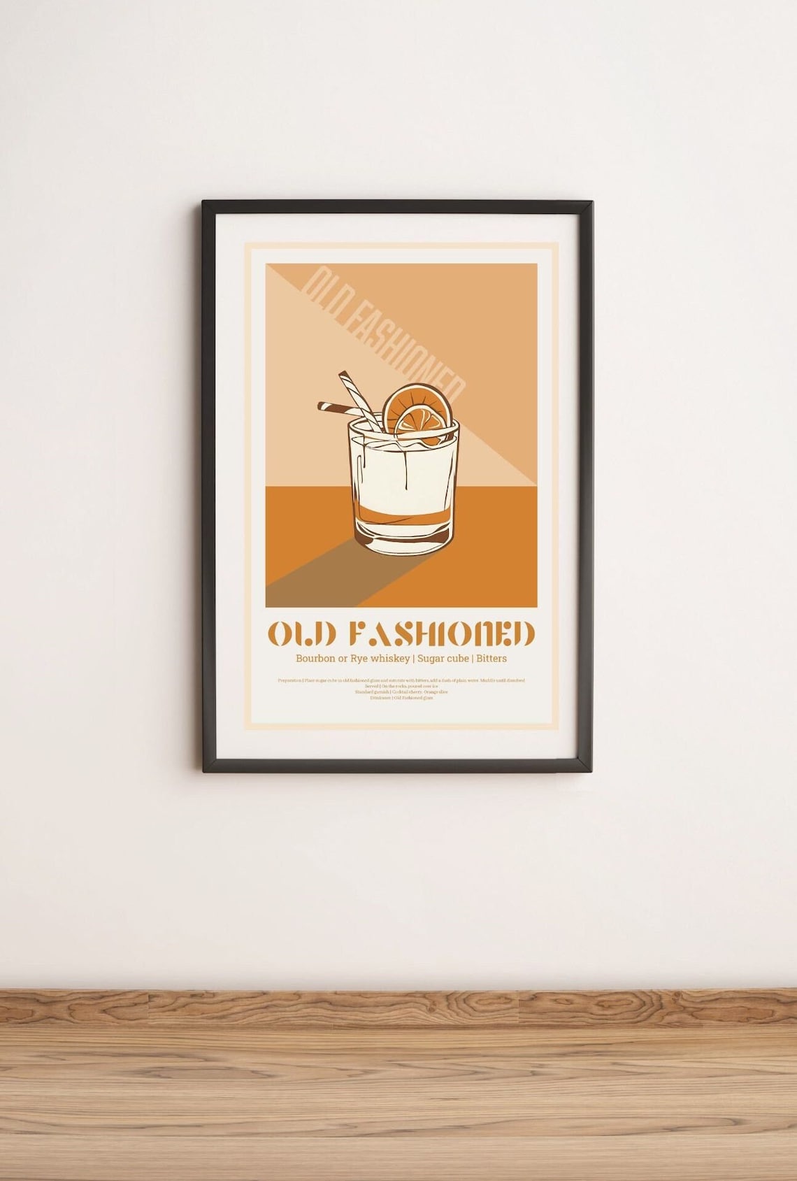 Vintage Cocktail Bar Poster | Old Fashioned Drink - Etsy