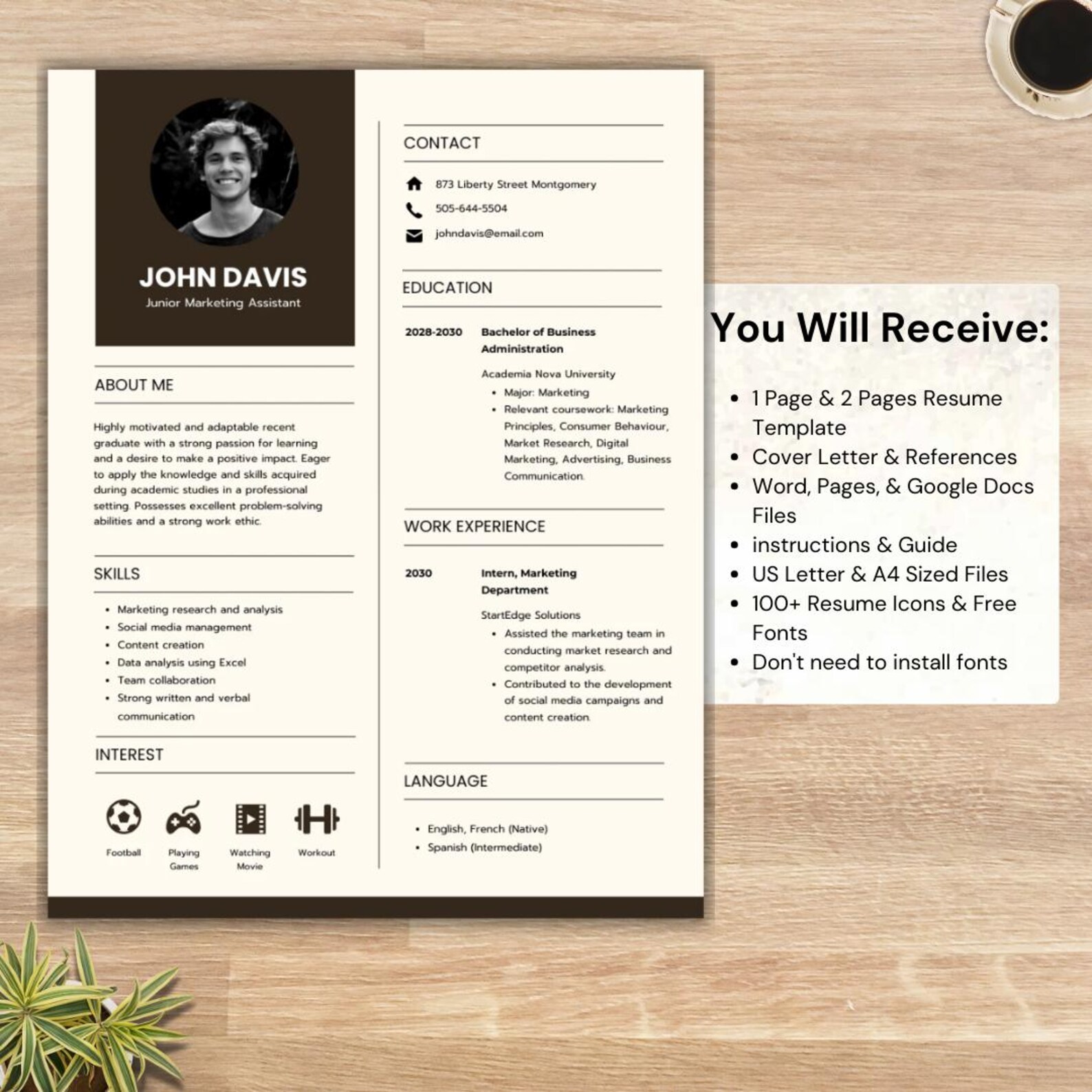 Google Docs Resume Template for Word & Pages | Best Professional Resume ...
