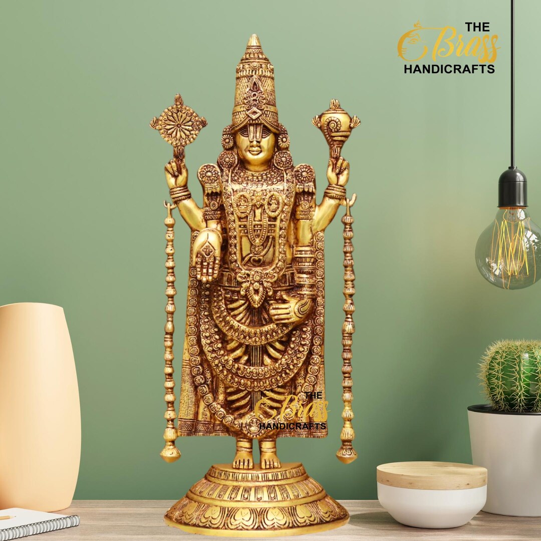 Brass Tirupati Balaji Standing Idol 24 Inches Srinivasa Govinda Statue ...