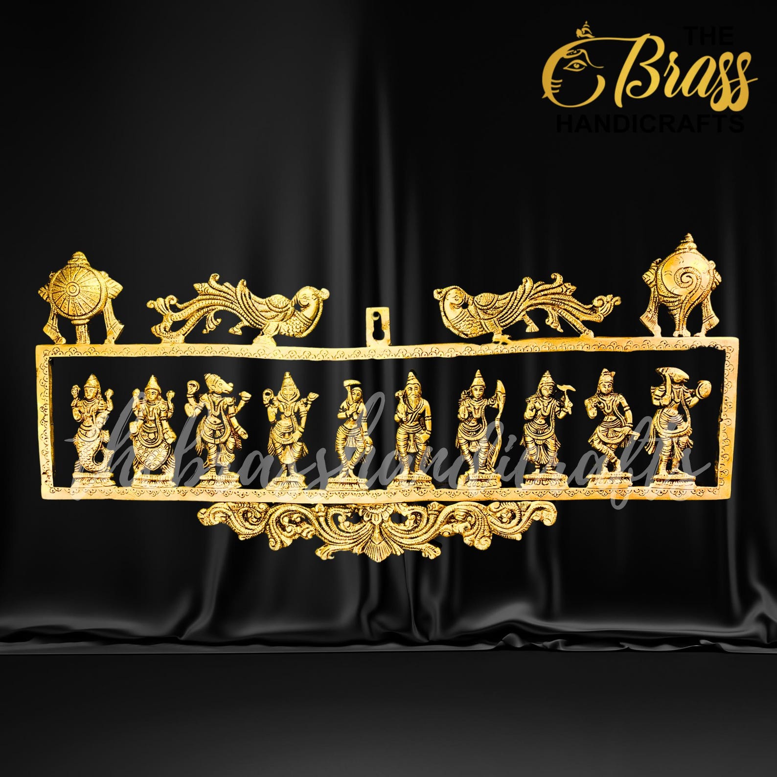 Dashavatara Wall Hanging | Divine Brass Art of 10 Avatars | Wall Art With Ten Avatars of Vishnu ...