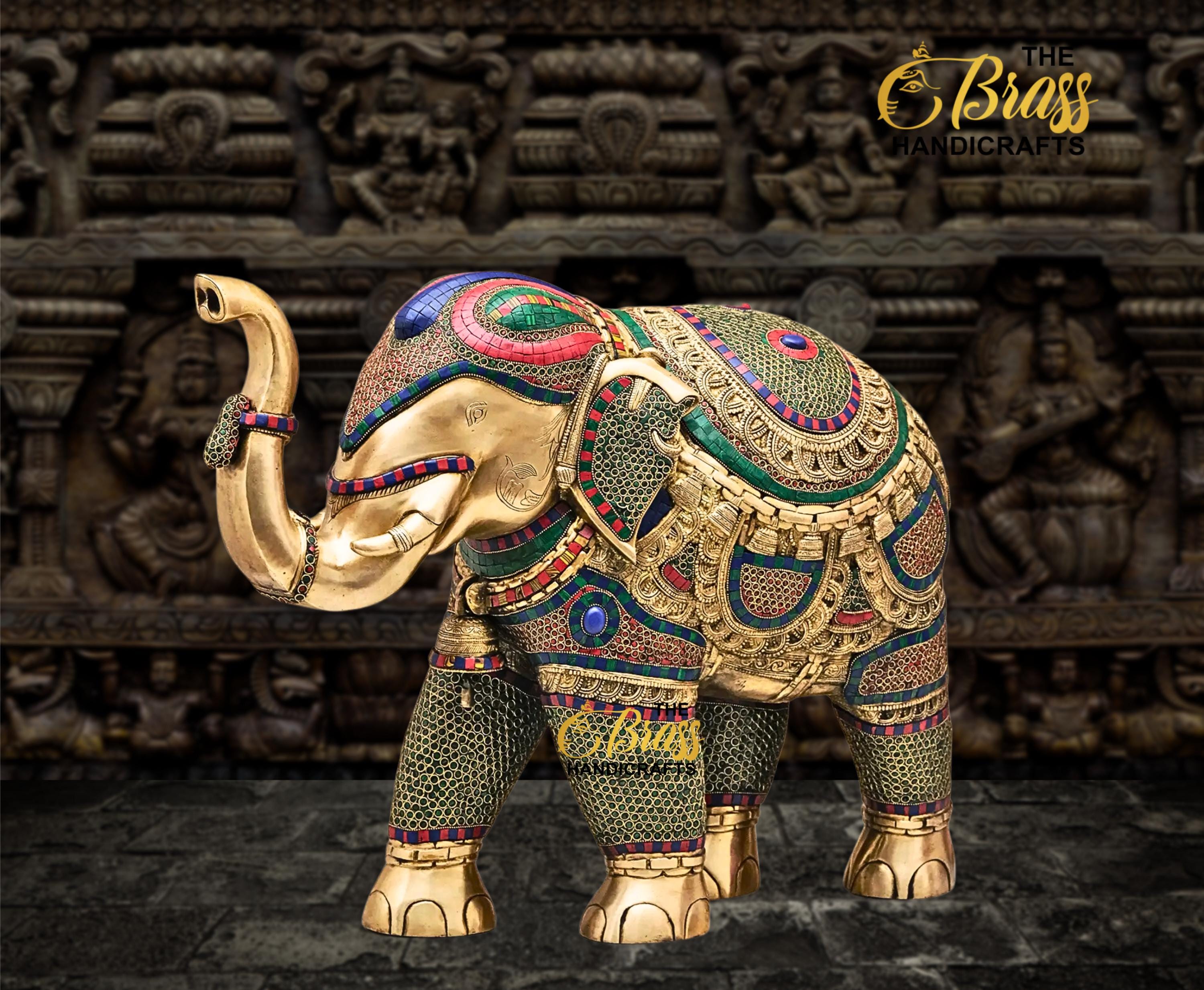 Brass Solid Large Elephant -airavata the Divine Elephant of Lord Indra ...