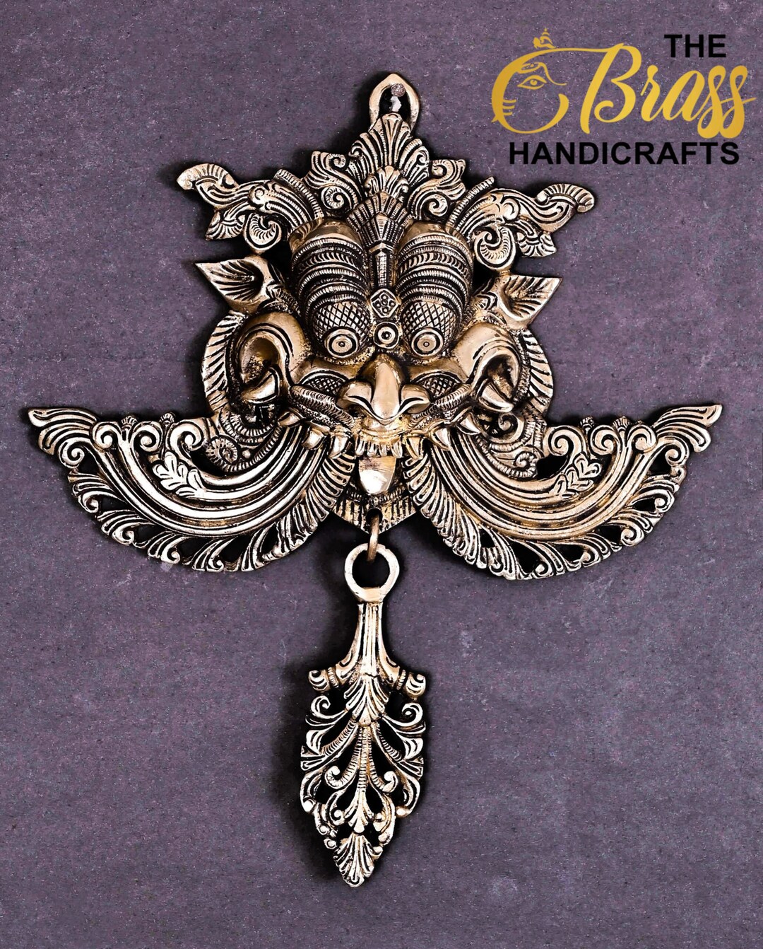 Majestic Guardian: Brass Yali Face Door Knocker - Etsy