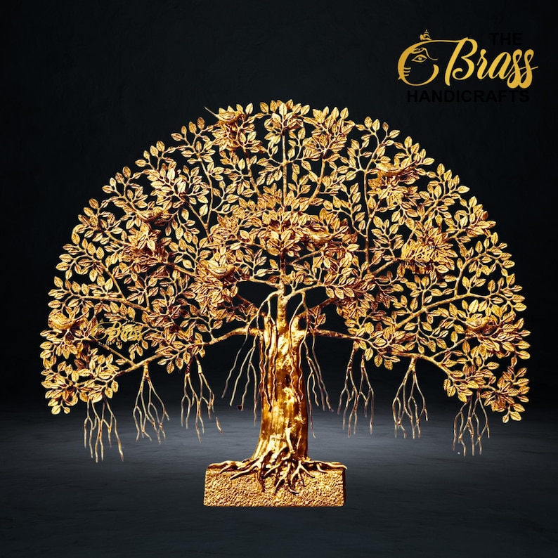 Brass Tree of Life With Stand | Kalpavriksha 100% Made From Pure Brass ...