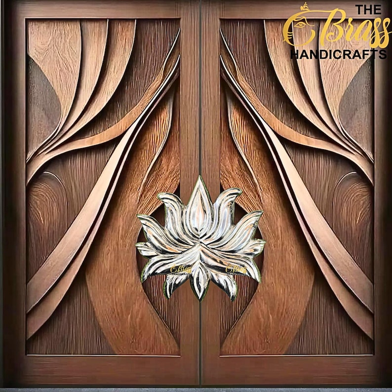 Solid Brass Lotus Design Door Handle | Best Lotus Design Home Decor ...