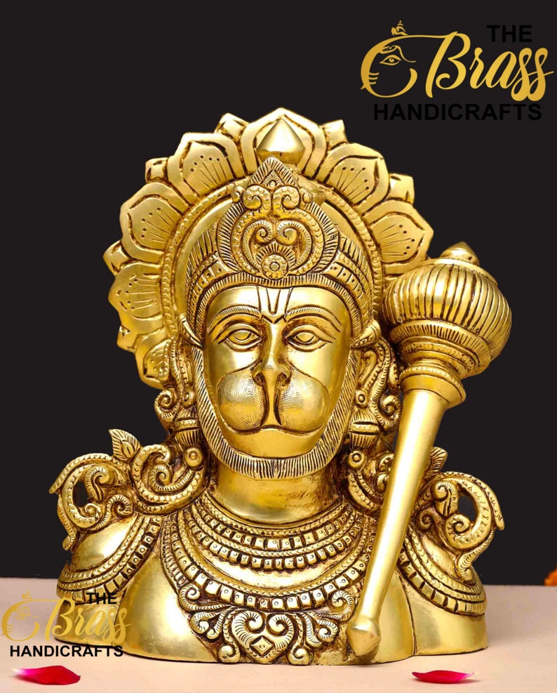 Brass Lord Hanuman Bust Idol 8 Inches - Etsy