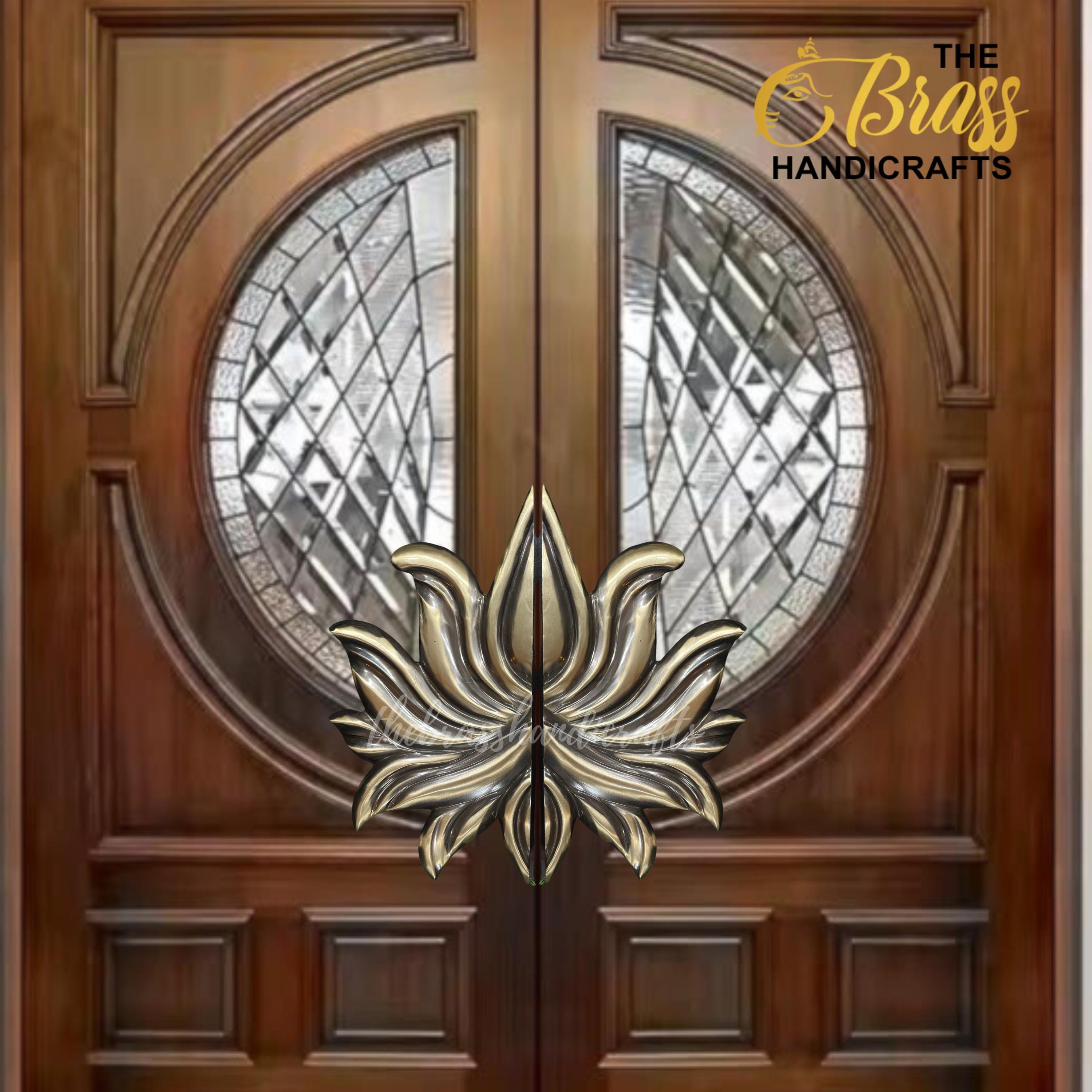Solid Brass Lotus Design Door Handle | Best Lotus Design Home Decor ...
