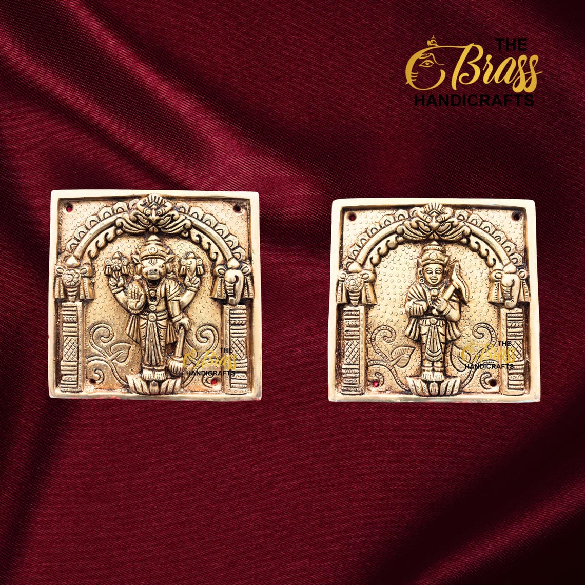 Brass Vishnu Dashavatar Wall Tiles: Hindu Puja Room Decor, Vishnu ...