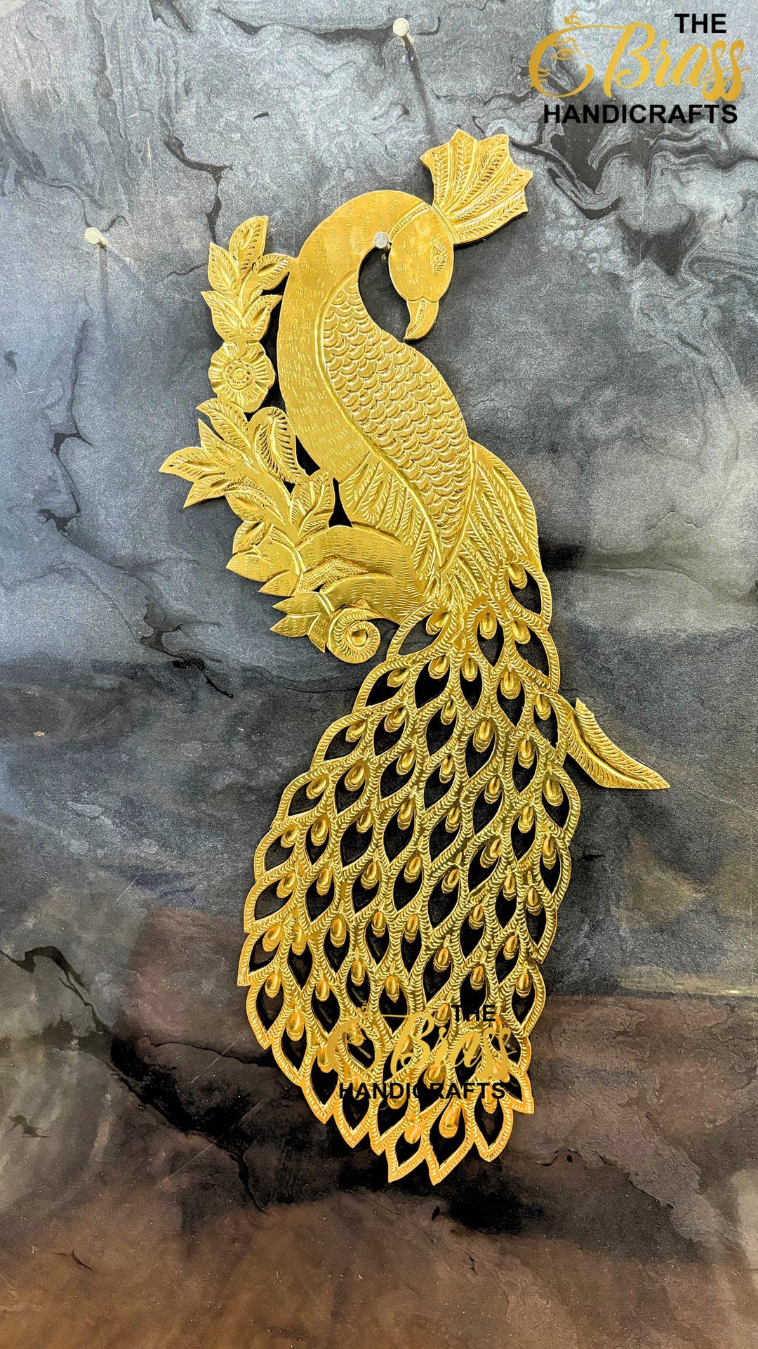 100% Brass Peacock Wall Art, Handcrafted Wall Hanging Peacock Design ...