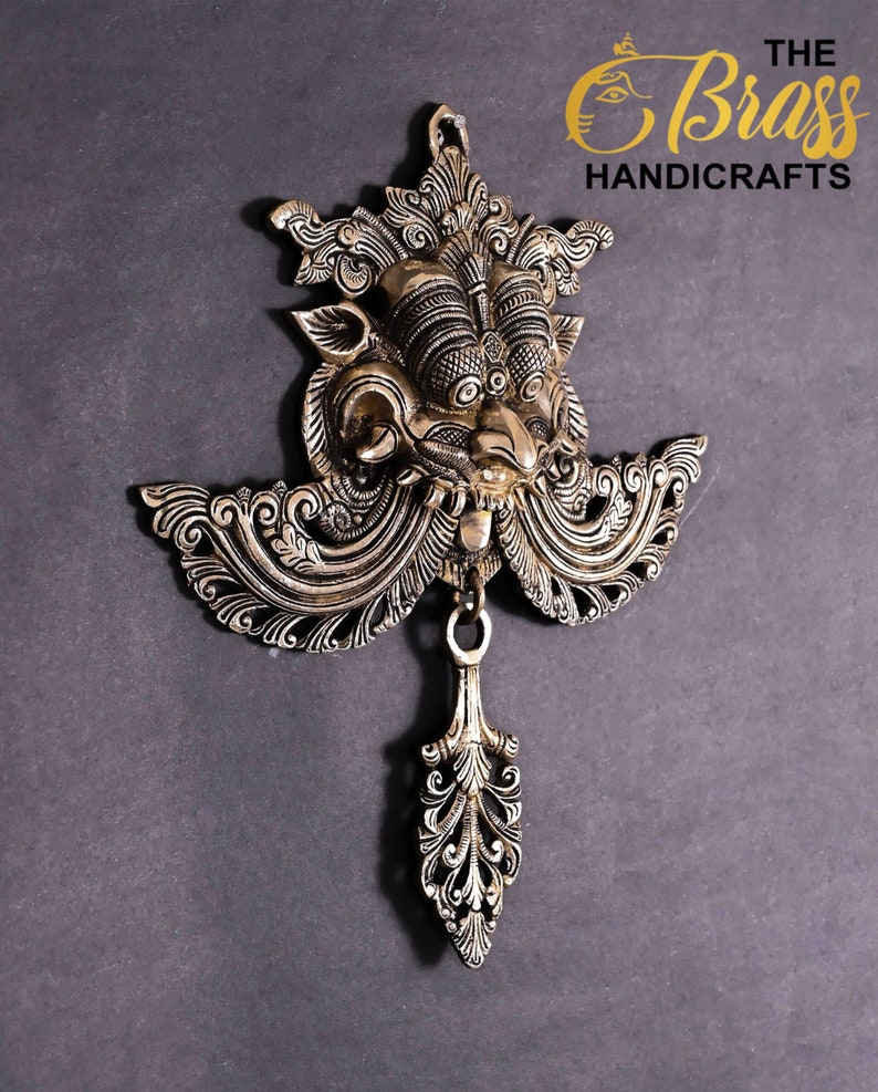 Majestic Guardian: Brass Yali Face Door Knocker - Etsy