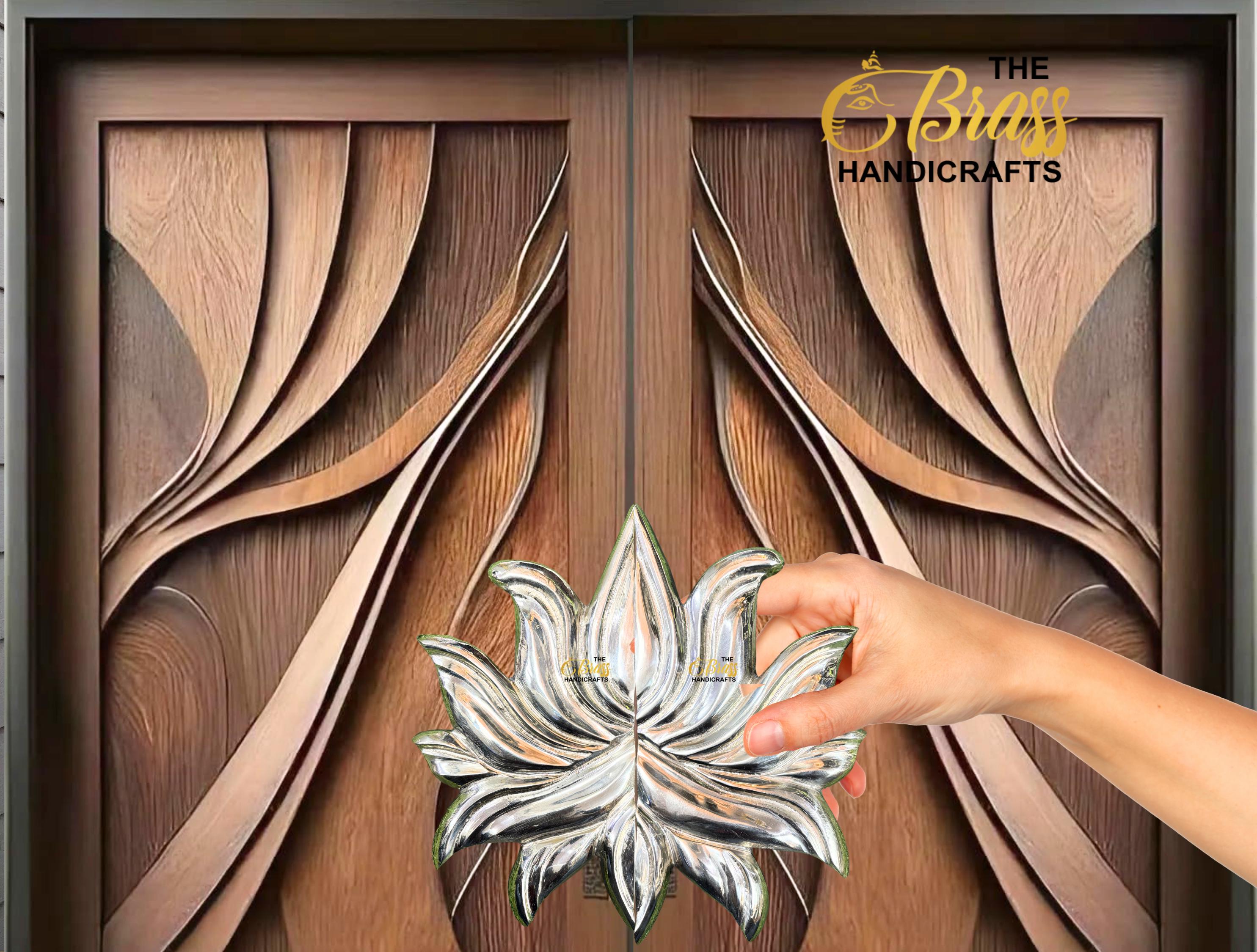 Solid Brass Lotus Design Door Handle | Best Lotus Design Home Decor ...