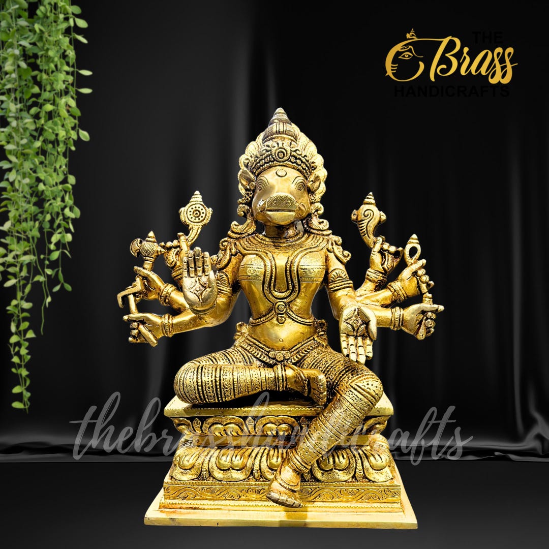 Brass Varahi Amman Statue | Hindu Goddess Varahi Idol | Varahi Devi ...