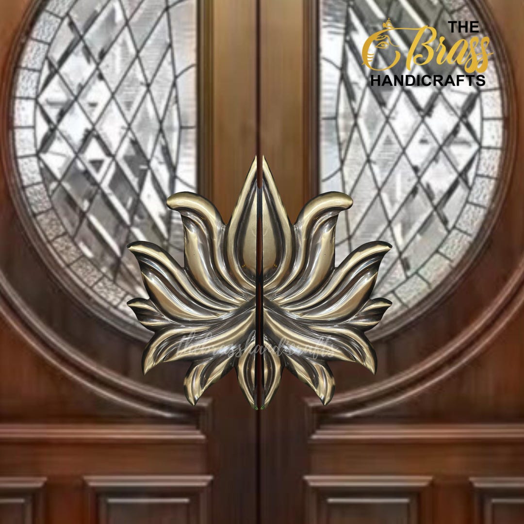 Solid Brass Lotus Design Door Handle | Best Lotus Design Home Decor ...