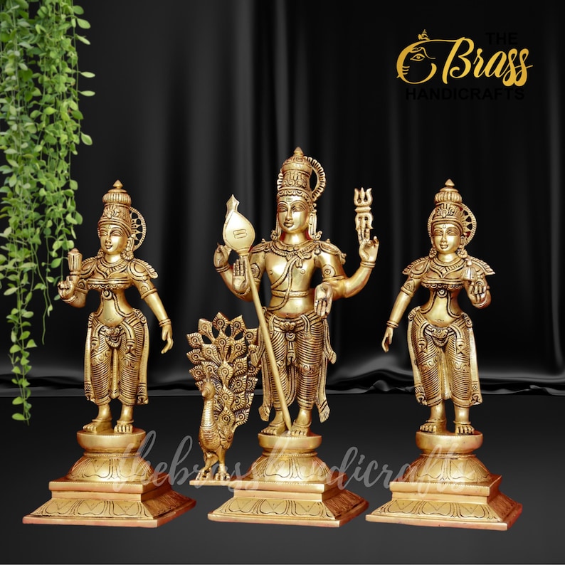 Murugan Set With Vali and Devasena, Lord Murugan Swami Valli Deivanai ...