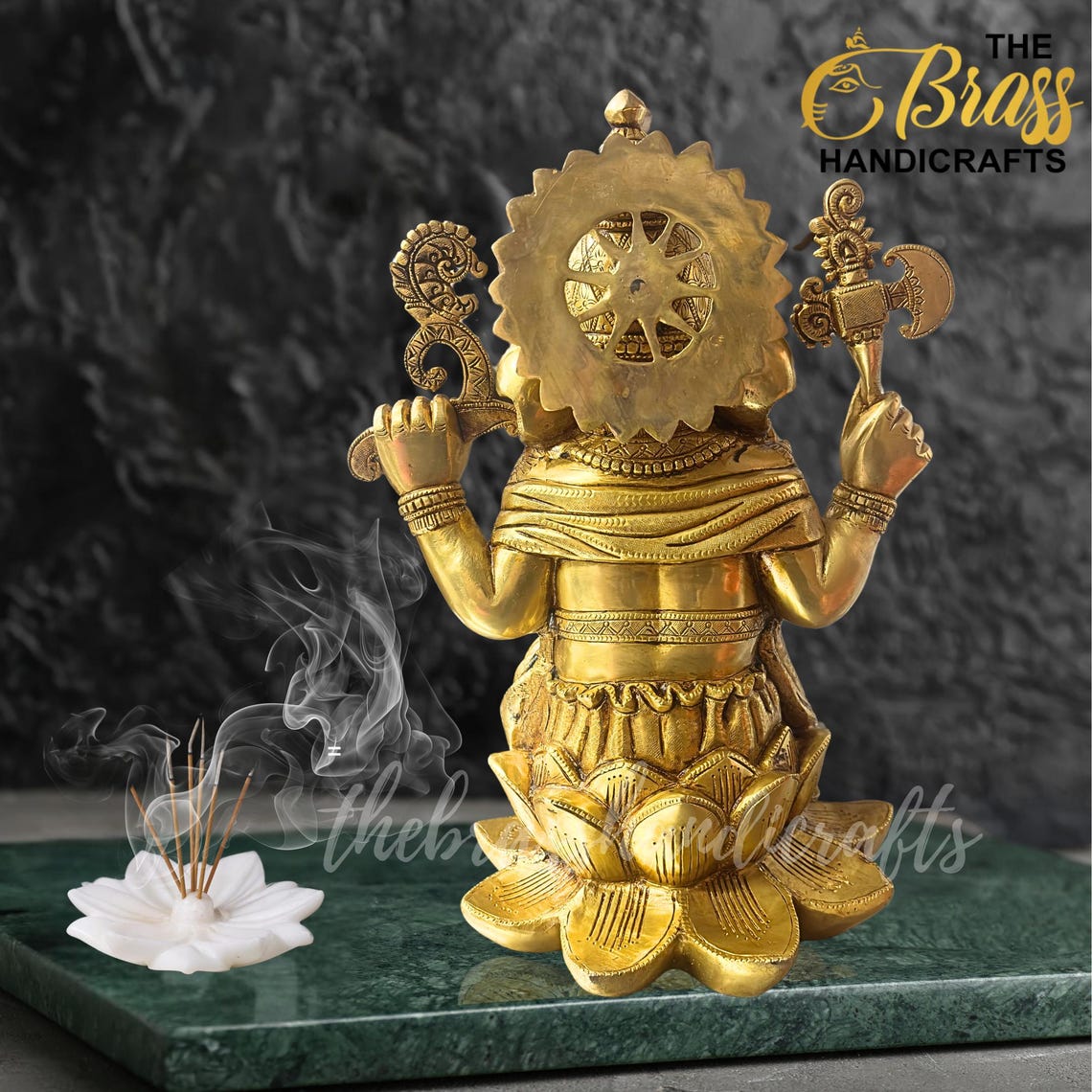 Ganesha Kamalasan Statue, Brass Lord Ganesha Statue for Home Temple ...