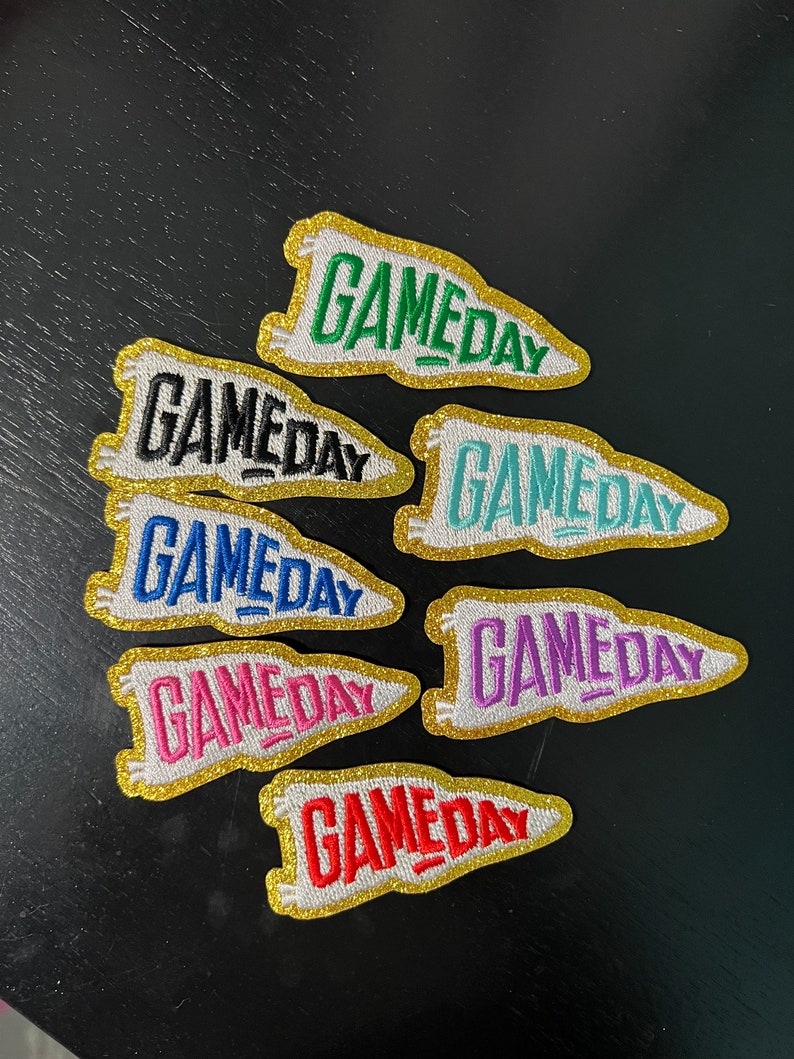 Game Day Banner Football Trucker Hat Patch Sports Autumn Vibes Iron on ...