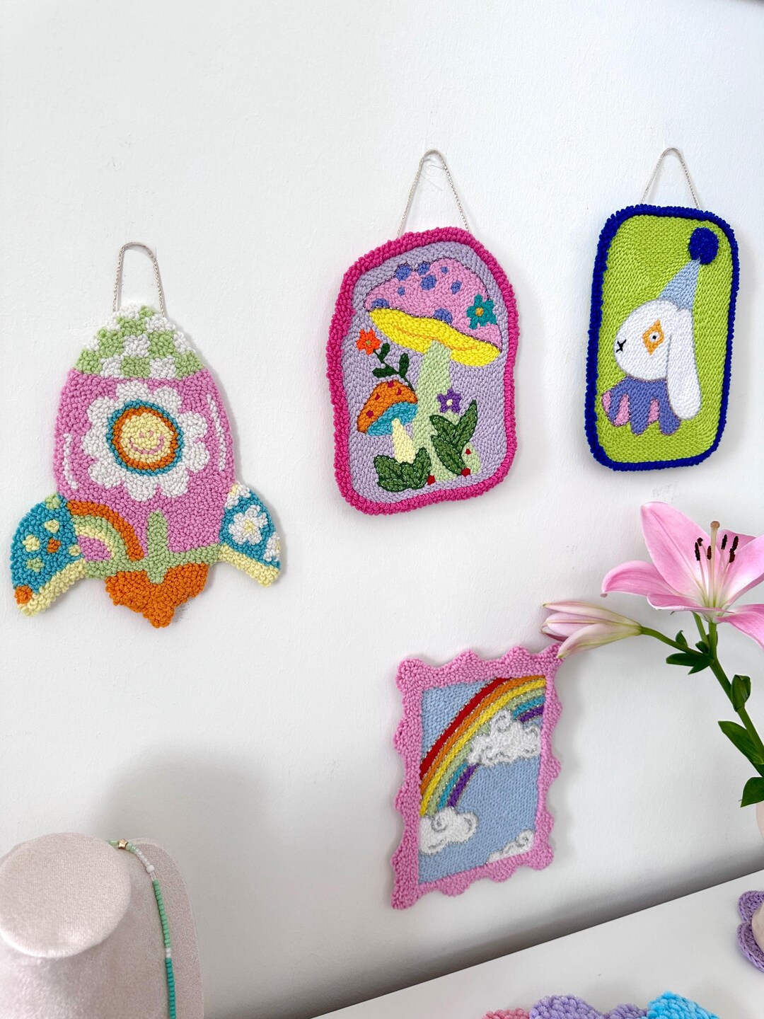 Punch Needle Rainbow Wall Hanging/wall Decoration - Etsy