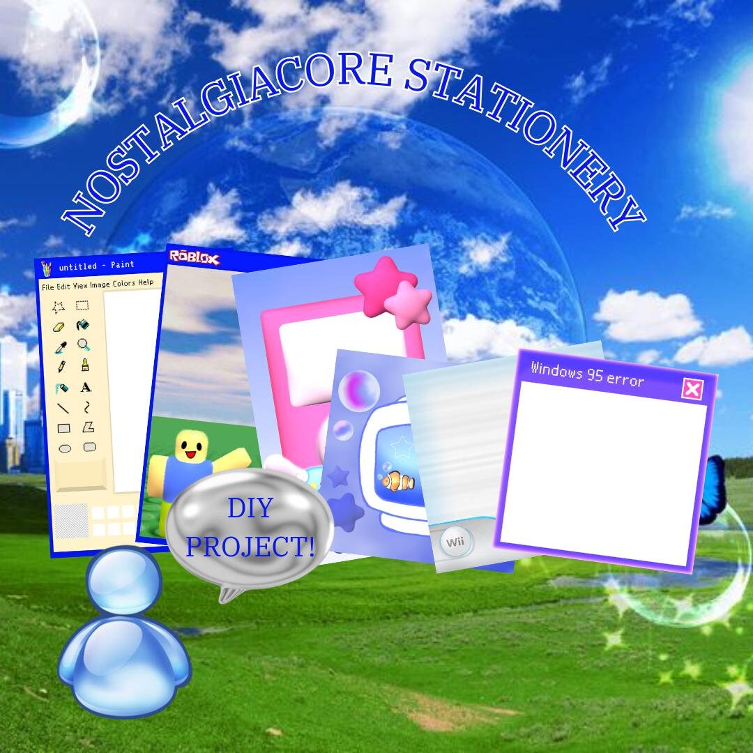 Nostalgiacore Stationery Printables Y2k MSN Windows Exe Webcore ...