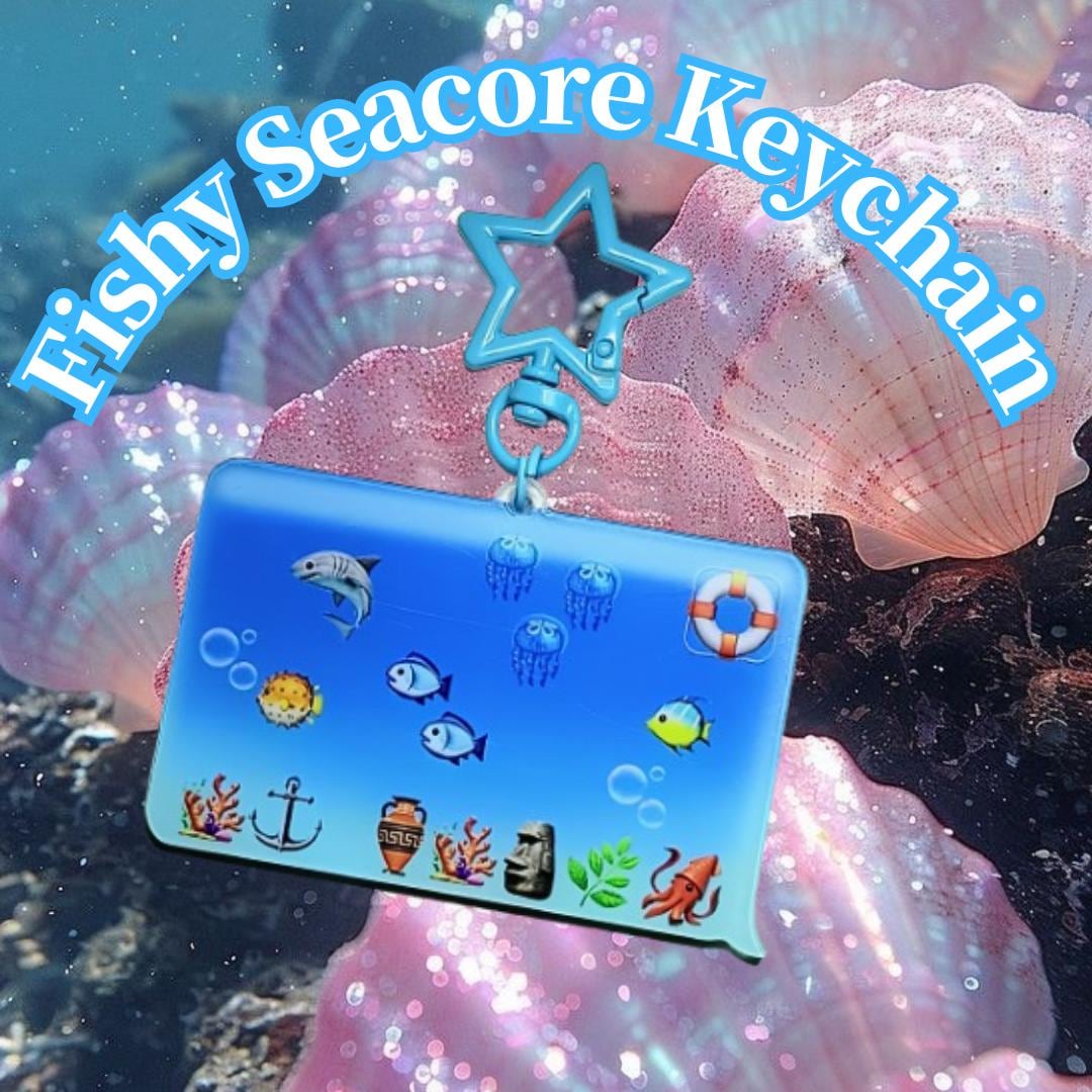 Glitter Imessage Bubble Fishy Seacore Keychain - Etsy