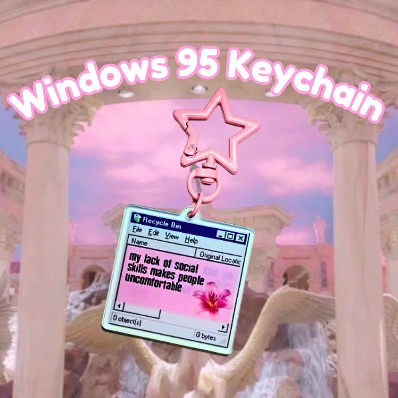Windows 95 Vaporwave Aesthetic Keychain - Etsy