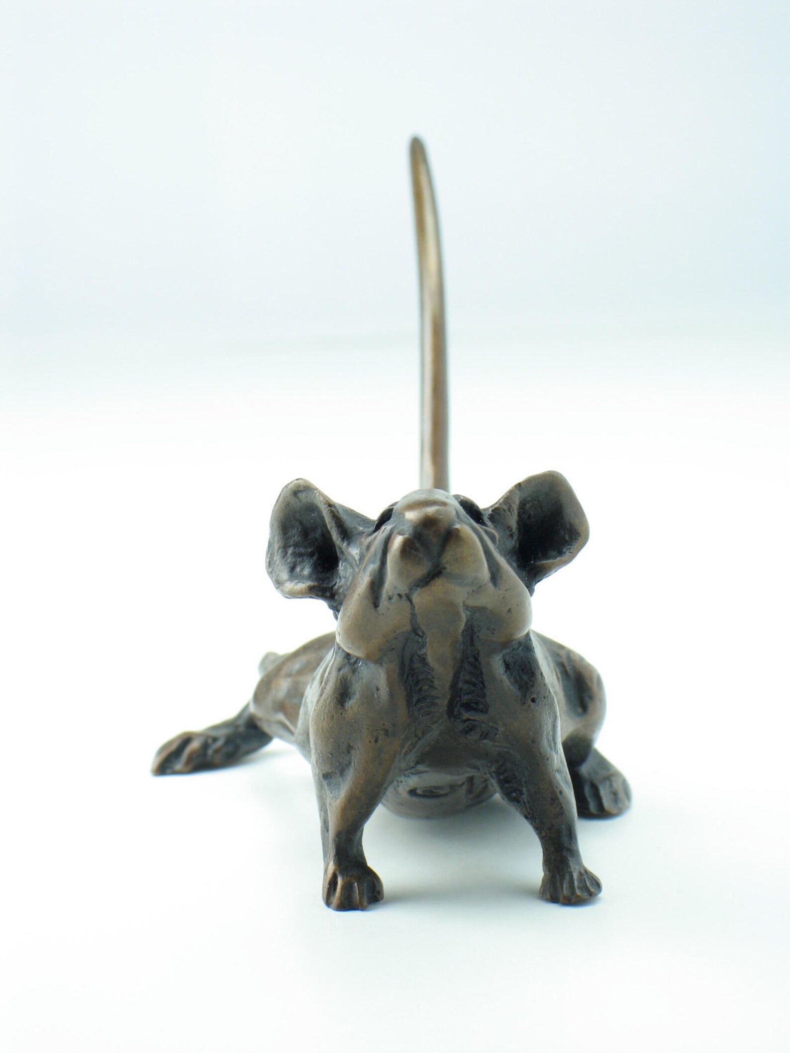 Pugnacious Mouse Bronze Sculpture Around 7 Inches Nose Tip to - Etsy UK