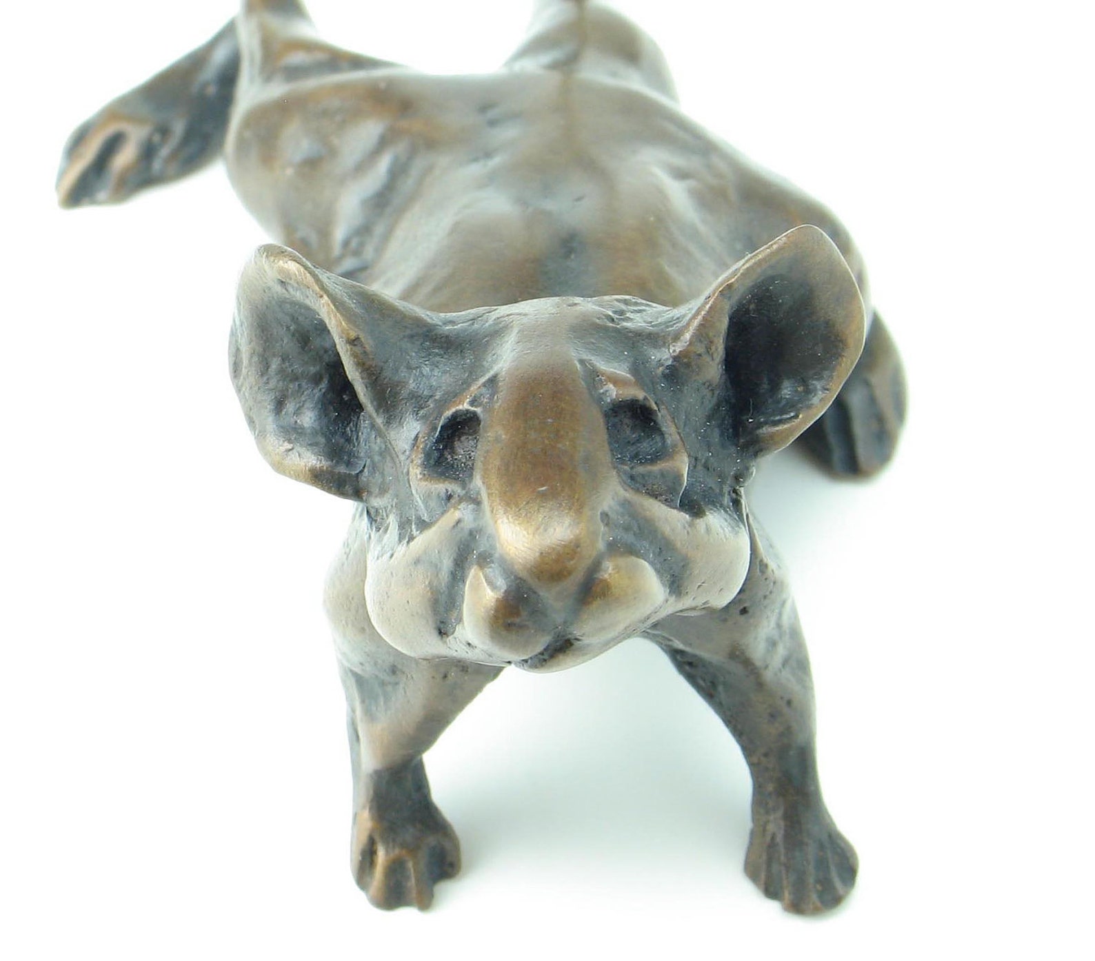 Pugnacious Mouse Bronze Sculpture Around 7 Inches Nose Tip to - Etsy UK