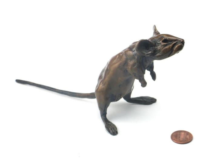 Lively Mouse Bronze Sculpture 5 Inches Tall, 6 Inches Long. Objet D'art ...