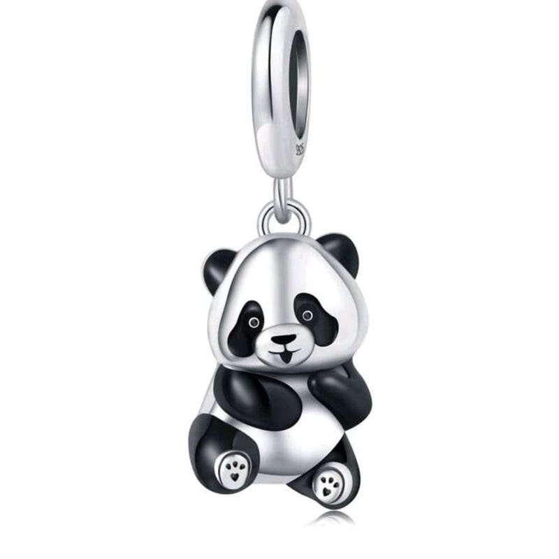 Silver Panda Charm - Etsy