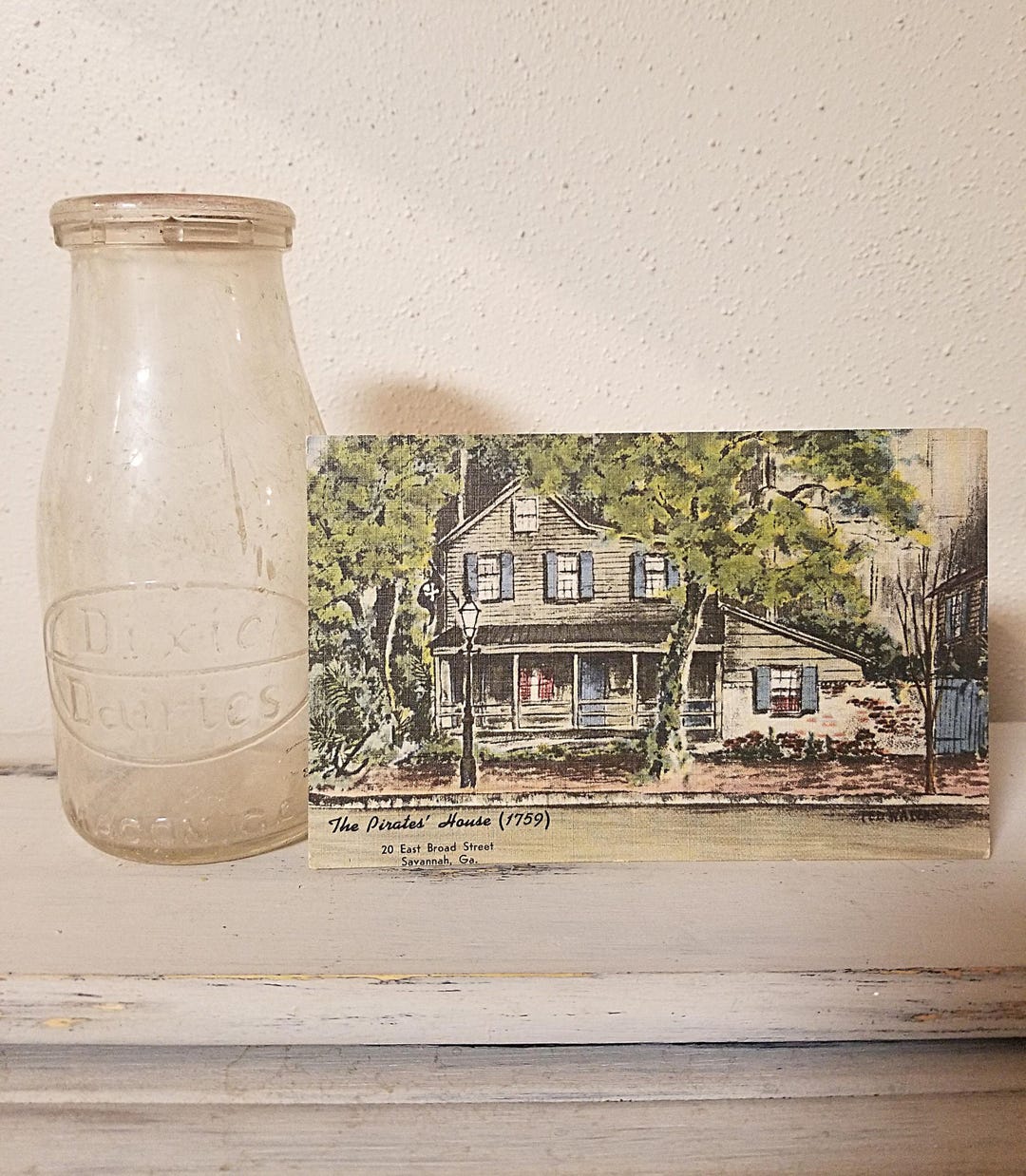 1946 Dixie Dairies, Macon, Ga. Half Pint Milk Bottle W/free Georgia ...