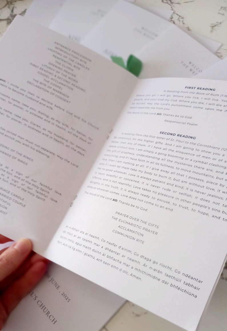 8pg Order of Service | Wedding Ceremony Booklet | 8 Page Digital ...