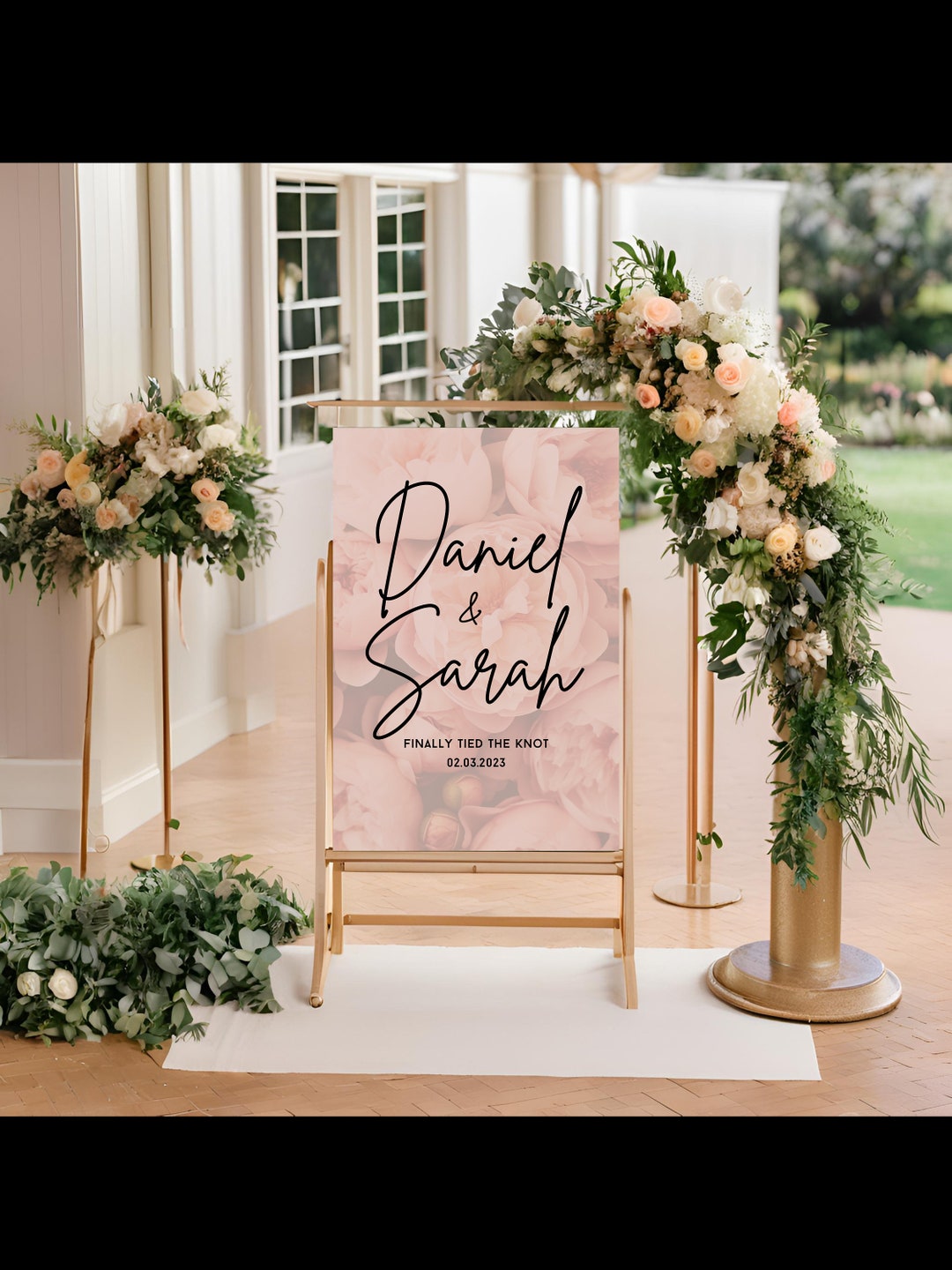 Editable Printable Wedding Reception Sign Template Finally Tied the ...