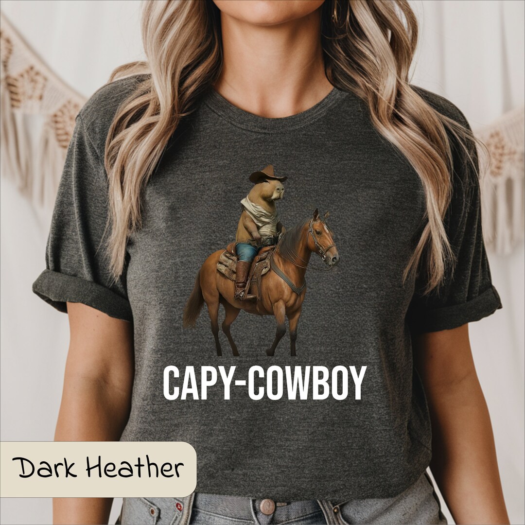 Funny Capybara Shirt, Capybara Cowboy Shirt, Capy-cowboy, Weird Animal ...
