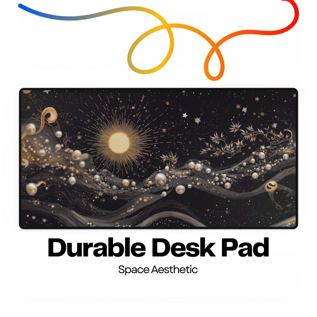 Space Aesthetic Desk Mat, Mosaic Long Mouse Pad, Astronomy Big Desk Mat ...