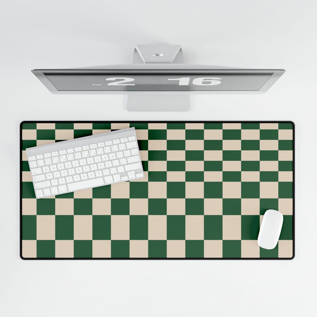 Checkered Desk Mat, Retro Mouse Pad, Home Office Desk Mat, Chessboard ...