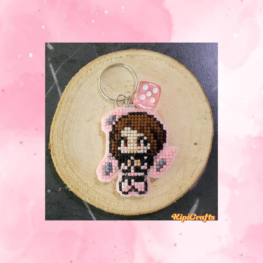 MHA Uraraka Embroidery Keychain With a Charm - Etsy