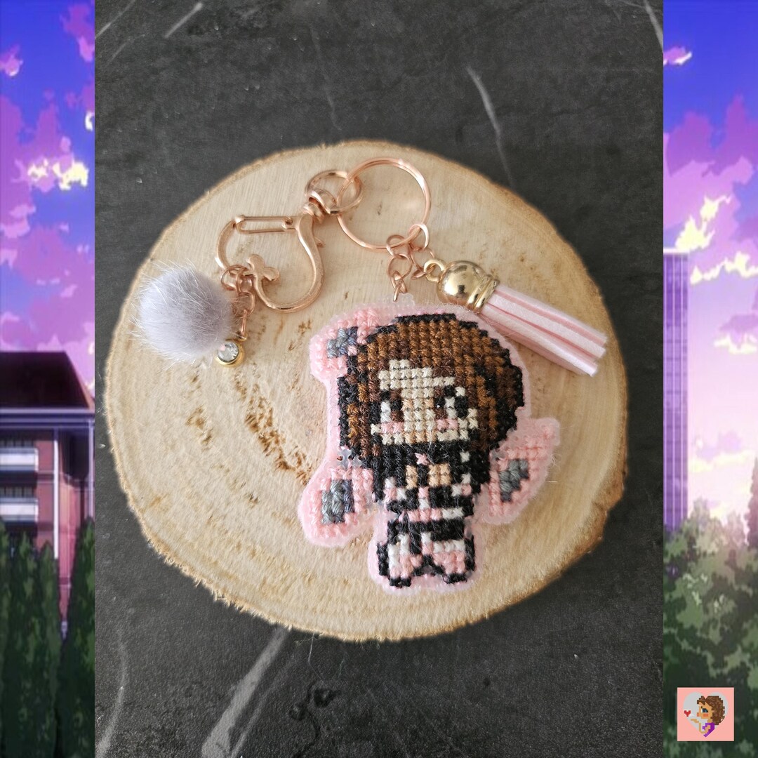MHA Uraraka Cross Stitch Keychain With a Charm - Etsy