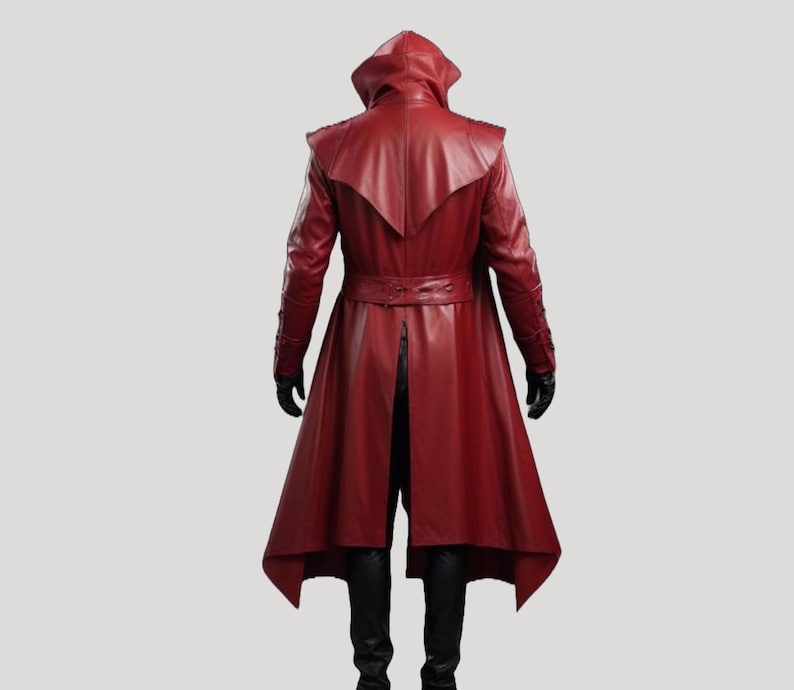 Handmade Red Leather Gothic Coat: Men's Vampire Costume Trench - Etsy
