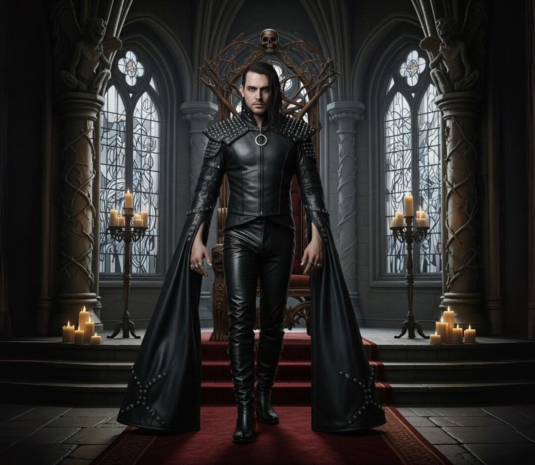 Genuine Leather Gothic Costume | Vampire, Villain Cosplay Outfit - Etsy
