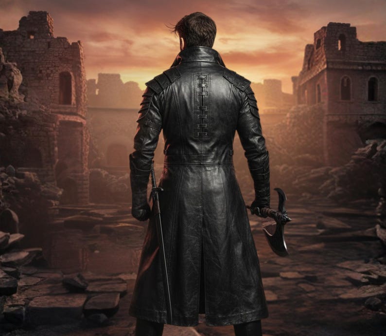 Genuine Black Leather Gothic Warrior Armor | LARP Costume Men ...