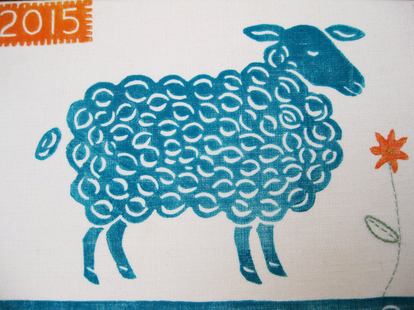 Year of the Sheep, Original Block Print on Linen Canvas - Etsy