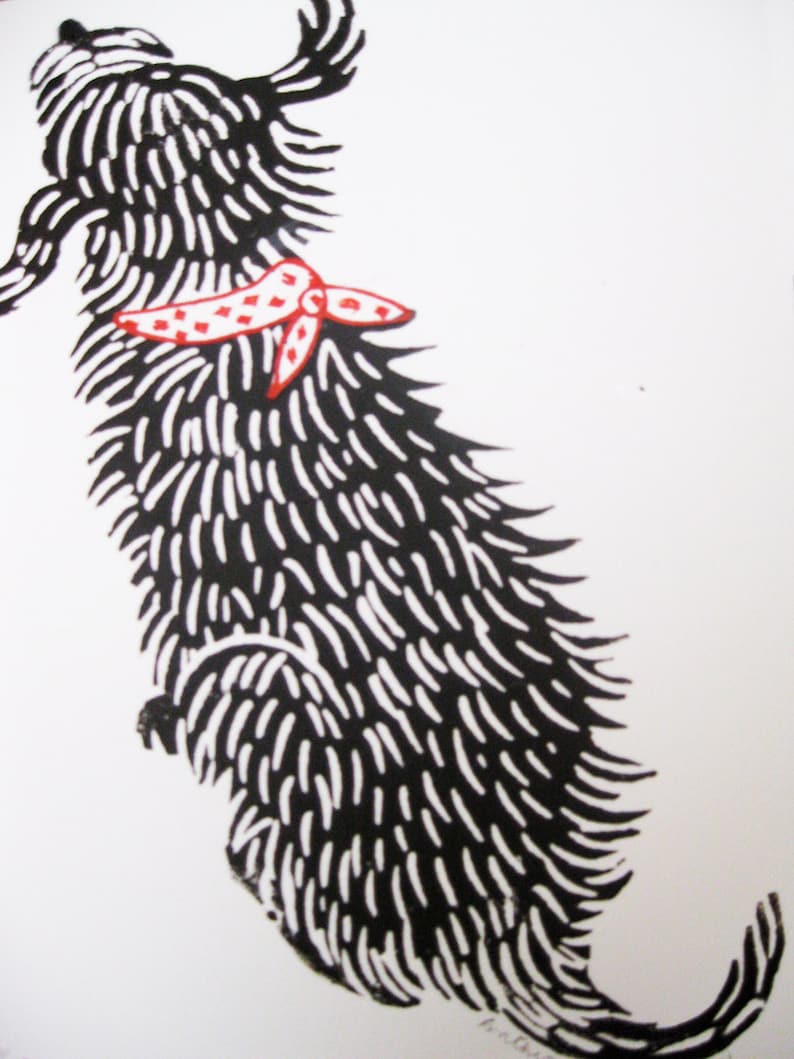 Good Dog, Original Linocut Card - Etsy