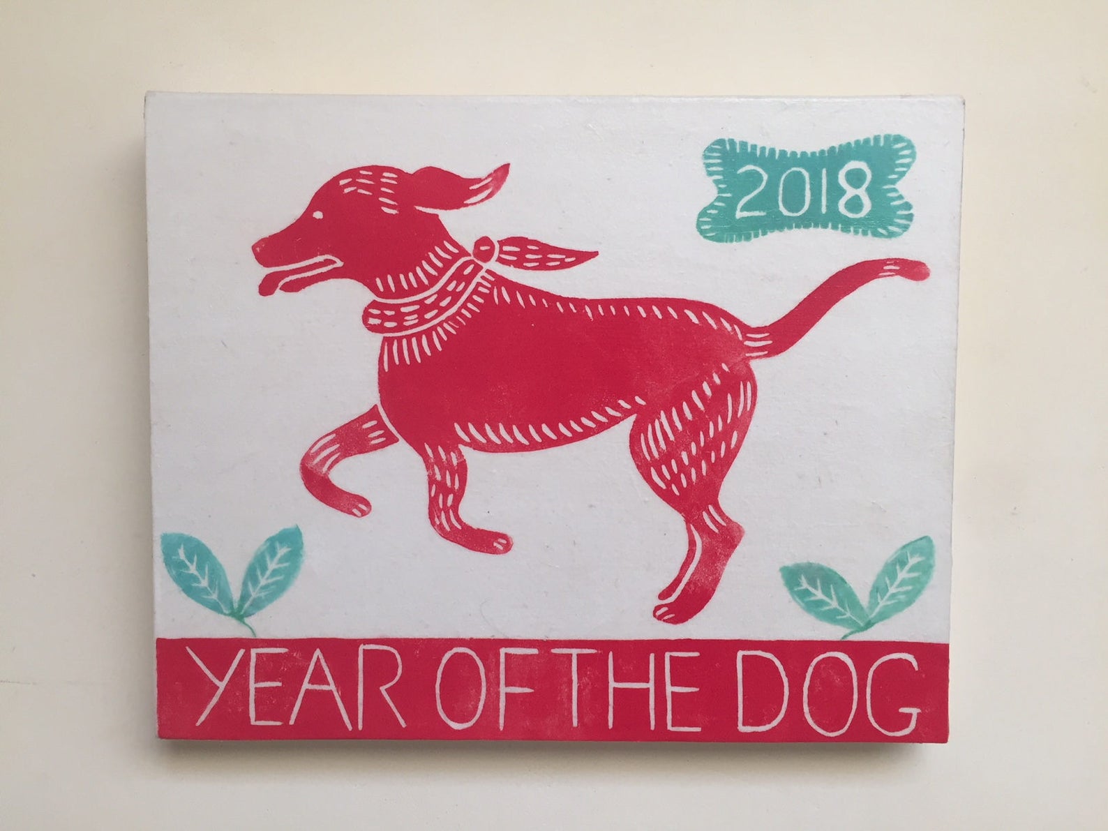 Year of the Dog, Original Block Print - Etsy