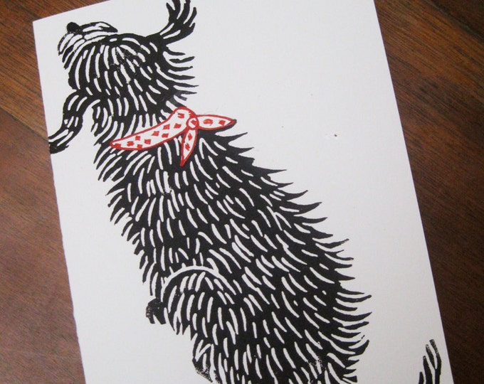 Good Dog, Original Linocut Card - Etsy