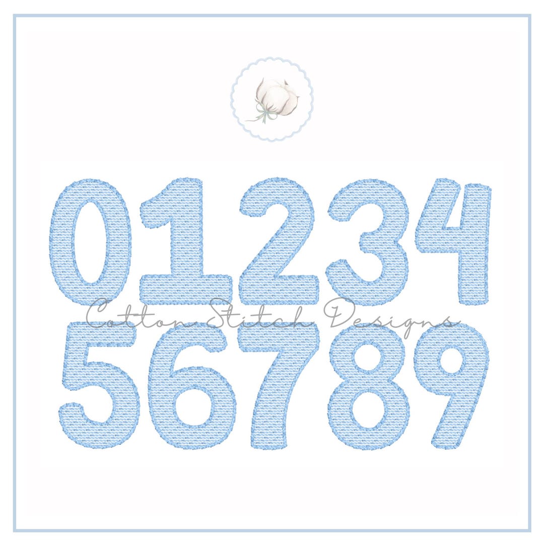 Number Set 0-9 Sketch Stitch Machine Embroidery Design Digital Download ...
