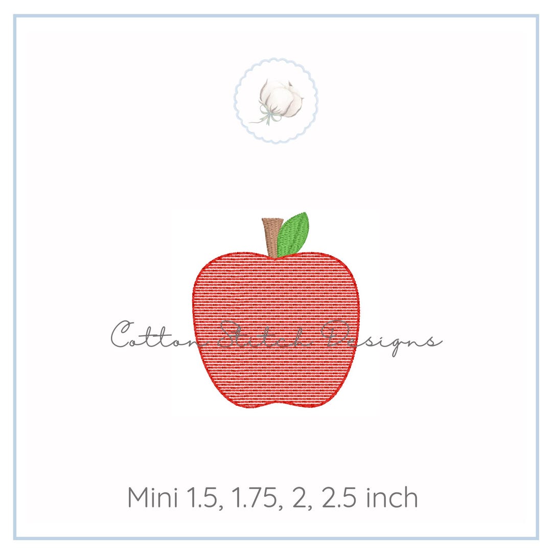 Mini Apple Sketch Stitch Embroidery Design - Etsy