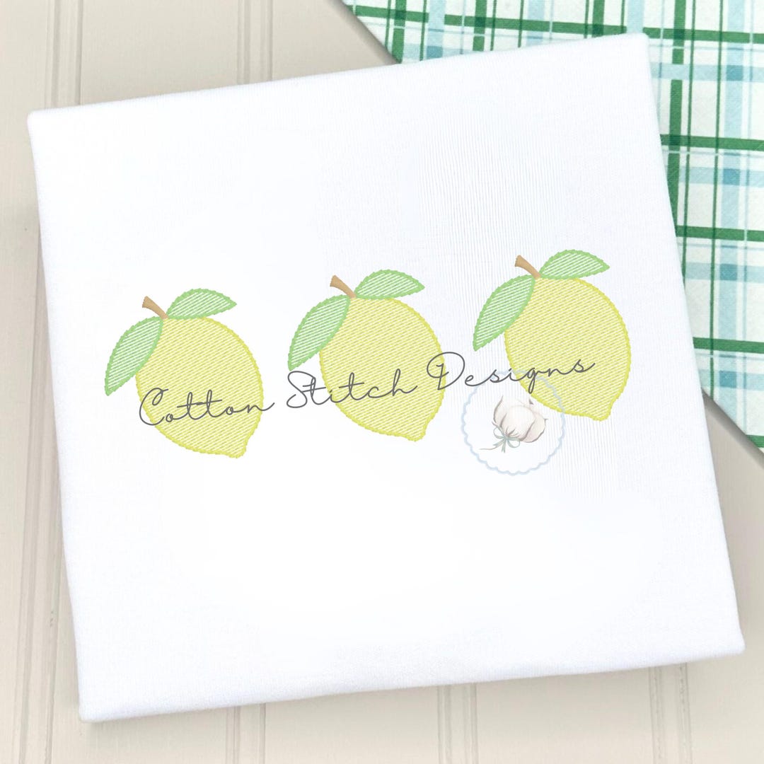 Lemon Trio Sketch Embroidery Design (digital Download) - Etsy